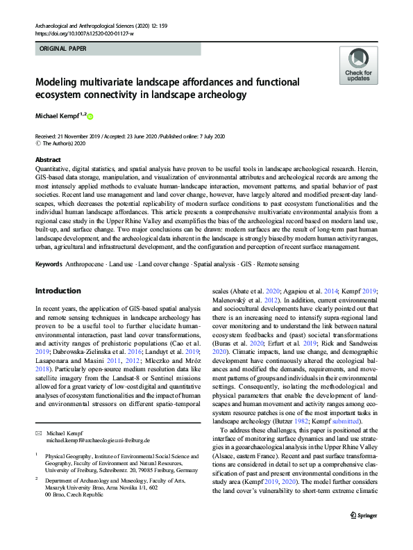 (PDF) Modeling multivariate landscape affordances and functional ecosystem connectivity in ...