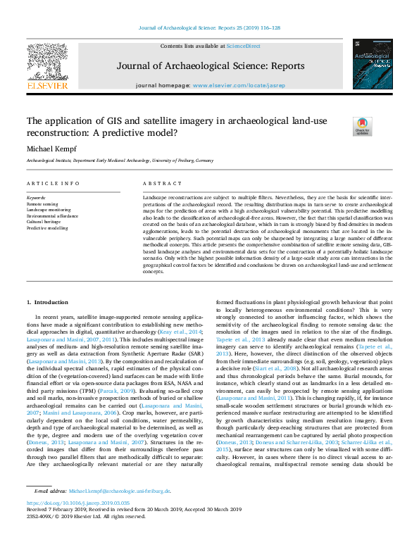 (PDF) The application of GIS and satellite imagery in archaeological ...