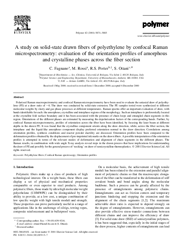 (PDF) A study on solid-state drawn fibers of polyethylene by confocal ...
