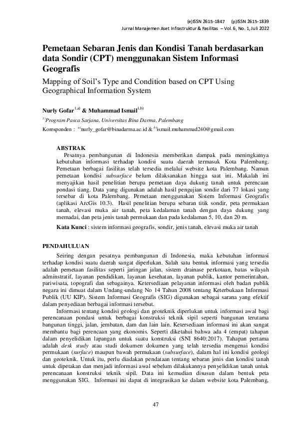 (PDF) Pemetaan Sebaran Jenis dan Kondisi Tanah berdasarkan data Sondir ...