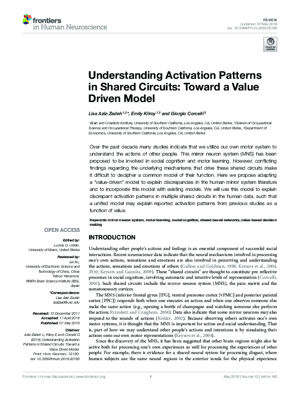 (PDF) Understanding Activation Patterns in Shared Circuits: Toward a ...