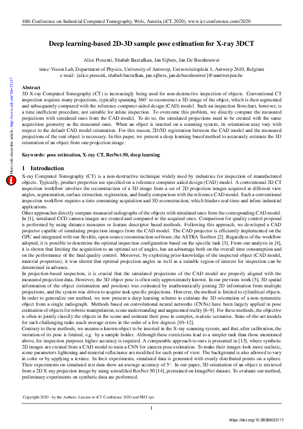 (PDF) Deep learning-based 2D-3D sample pose estimation for X-ray 3DCT