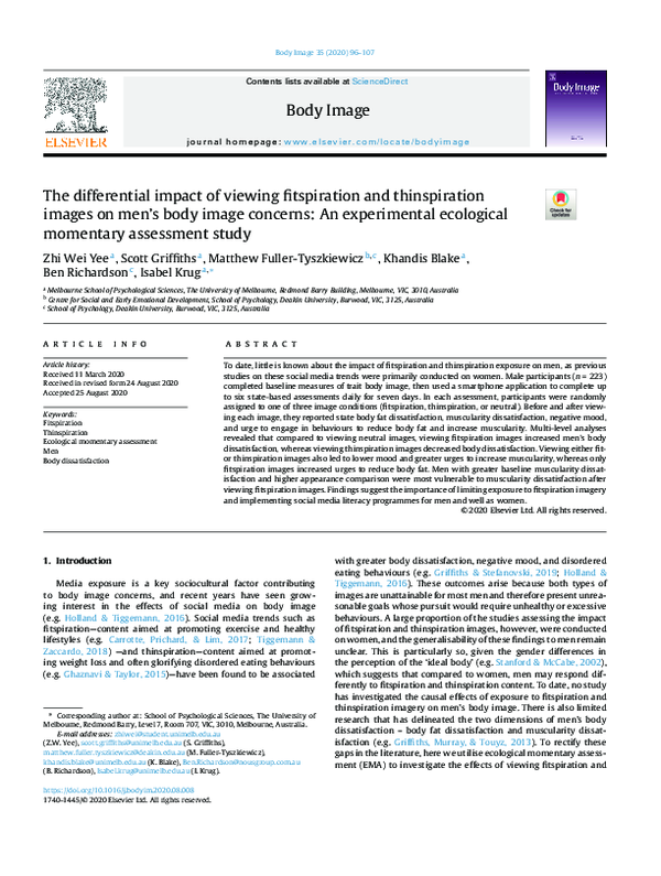 (PDF) The differential impact of viewing fitspiration and thinspiration ...