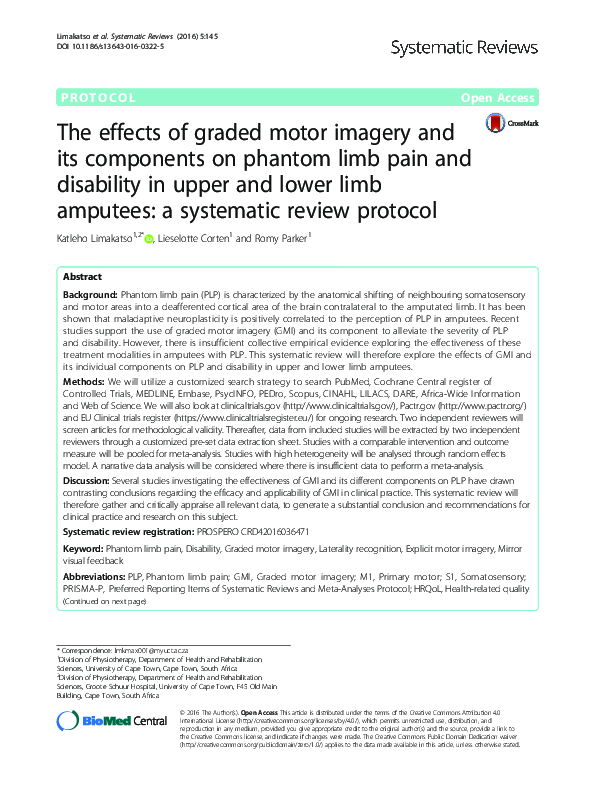 (PDF) The effects of graded motor imagery and its components on phantom ...
