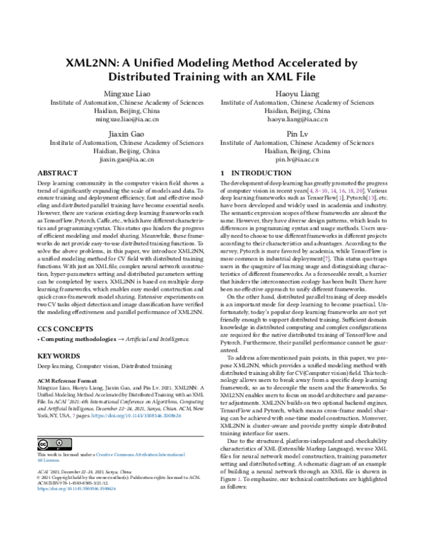 (PDF) XML2NN: A Unified Modeling Method Accelerated by Distributed ...