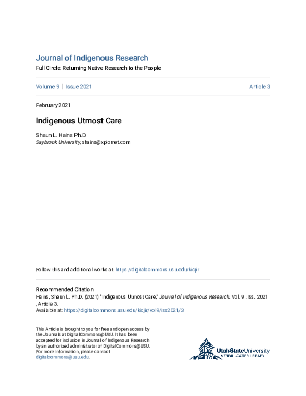 (PDF) Indigenous Utmost Care (1)