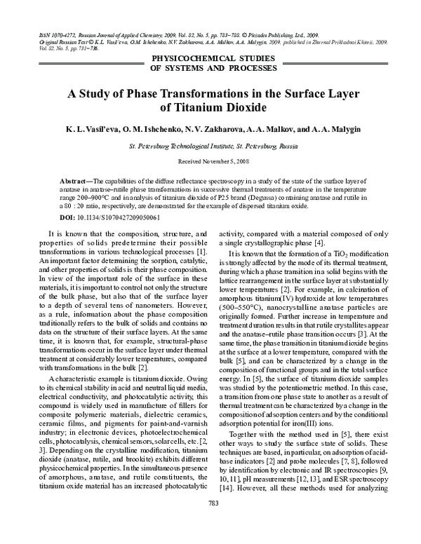 (PDF) A Study of Phase Transformations in the Surface Layer of Titanium ...