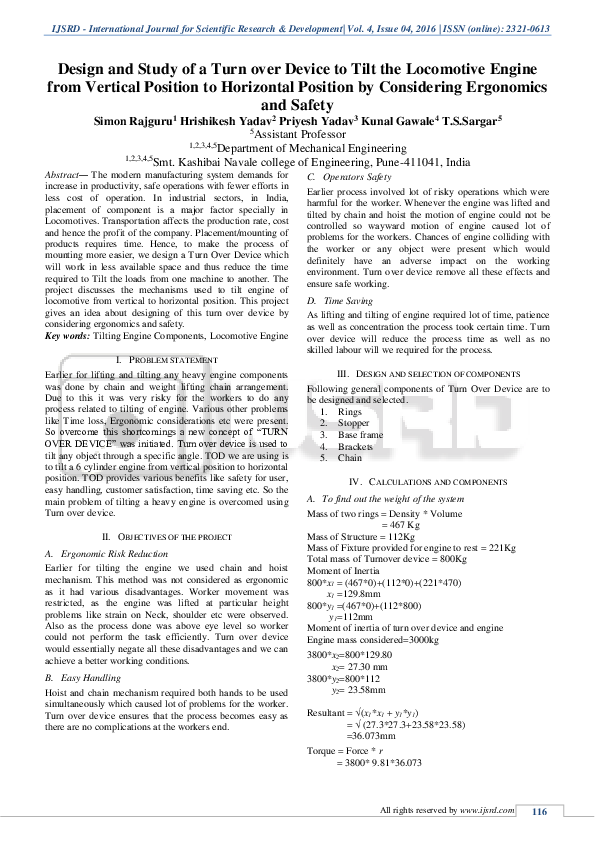 (PDF) Design and Study of a Turn over Device to Tilt the Locomotive ...