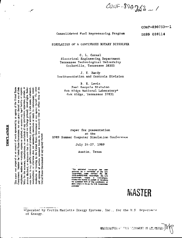 (PDF) Simulation of a continuous rotary dissolver