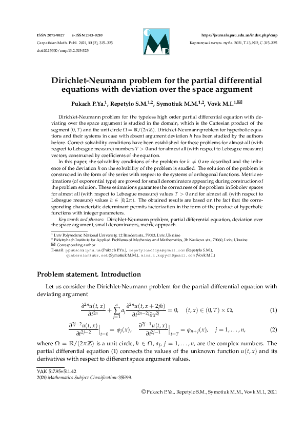 (PDF) Dirichlet-Neumann problem for the partial differential equations ...