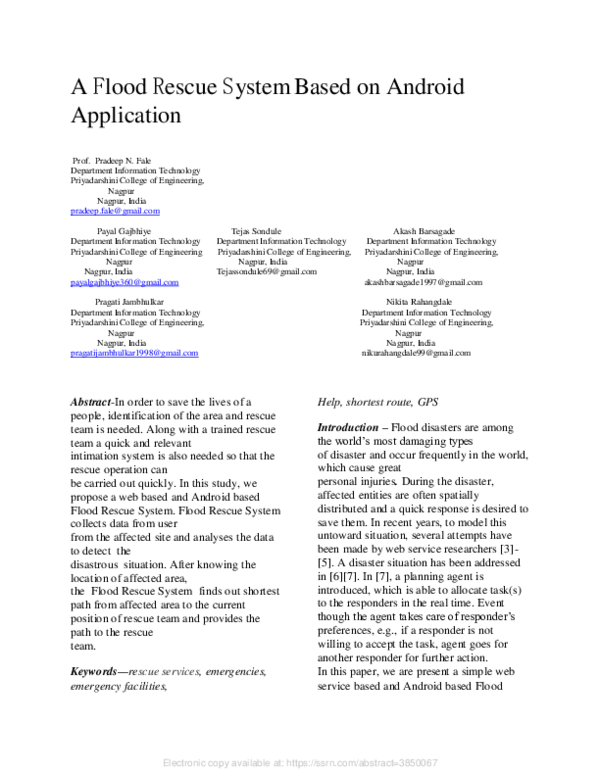 (PDF) A Flood Rescue System Based on Android Application