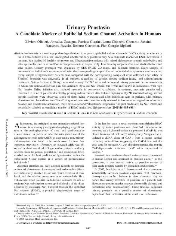 (PDF) Urinary Prostasin