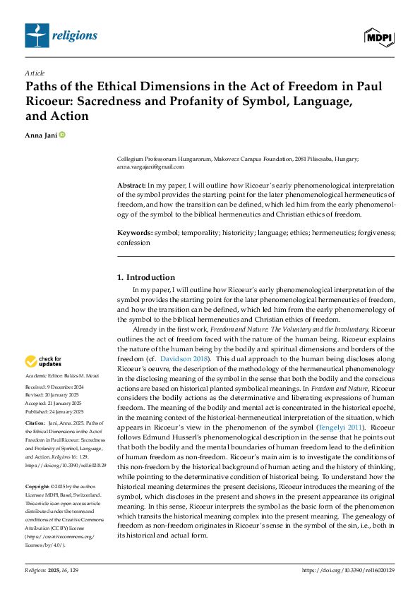 (PDF) Paths of the Ethical Dimensions in the Act of Freedom in Paul ...