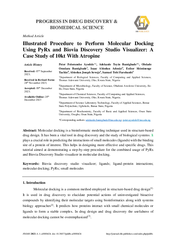 (PDF) Illustrated Procedure to Perform Molecular Docking Using PyRx and ...