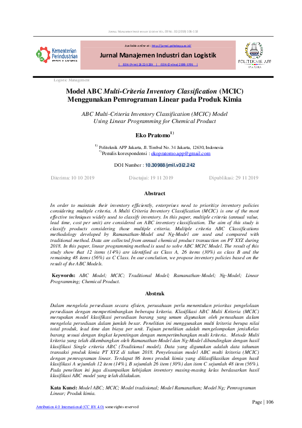 (PDF) Model Abc Multi-Criteria Inventory Classification (McIc ...