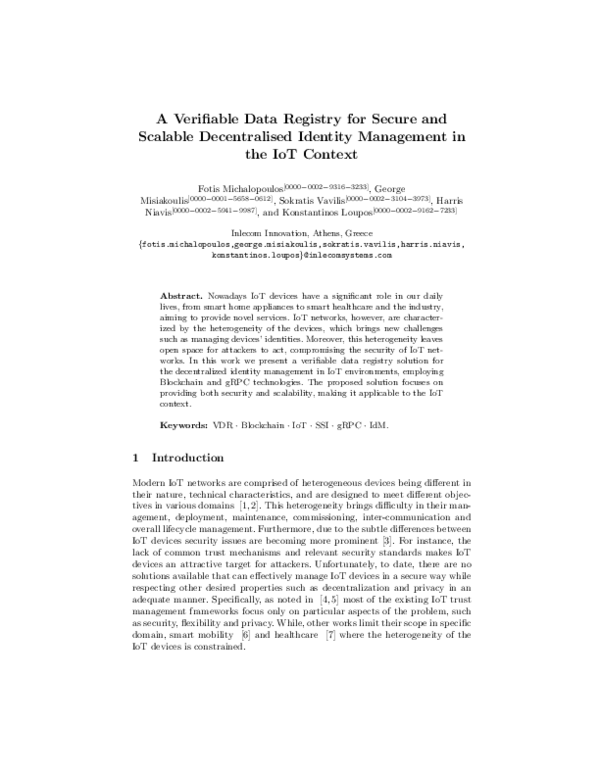 (PDF) A Verifiable Data Registry for Secure and Scalable Decentralised ...