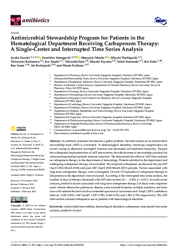 (PDF) Antimicrobial Stewardship Program for Patients in the ...