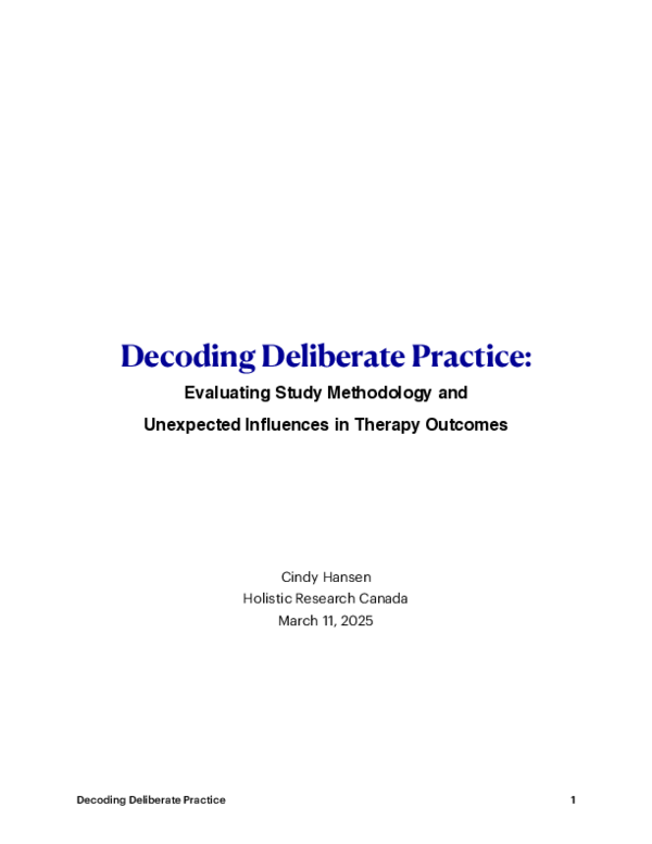 (PDF) Decoding Deliberate Practice: Evaluating Study Methodology and Unexpected Influences in ...
