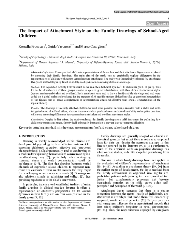 (PDF) Open Access The Impact of Attachment Style on the Family Drawings ...