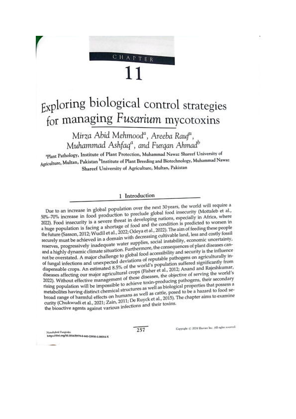 (PDF) Exploring biocontrol strategies for managing Fusarium mycotoxins