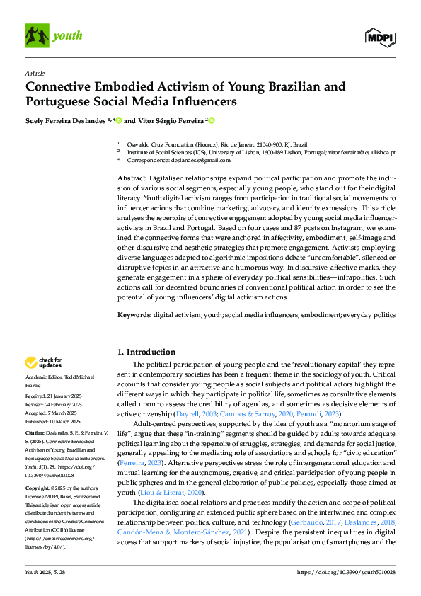 (PDF) Connective Embodied Activism of Young Brazilian and Portuguese ...
