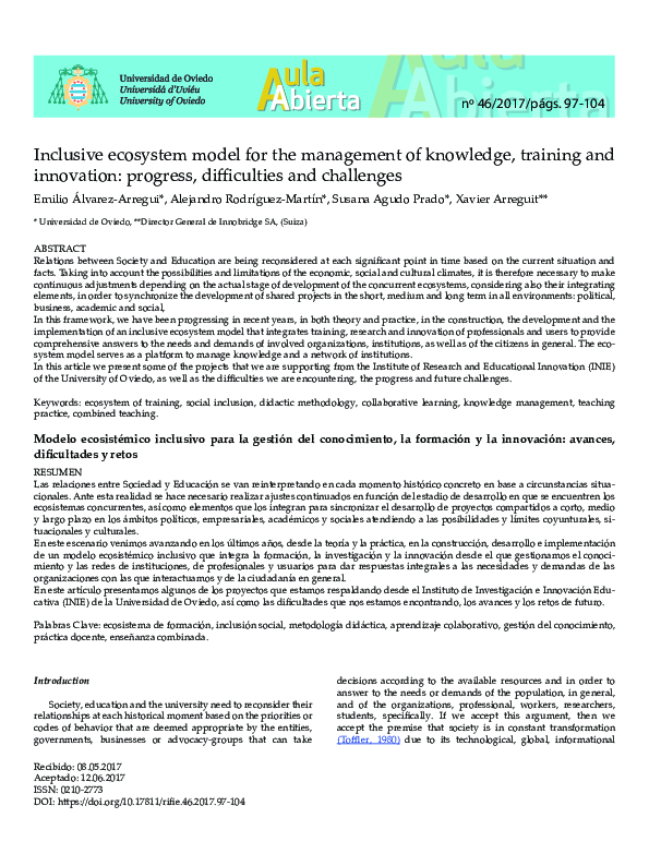 (PDF) Inclusive ecosystem model for the management of knowledge ...
