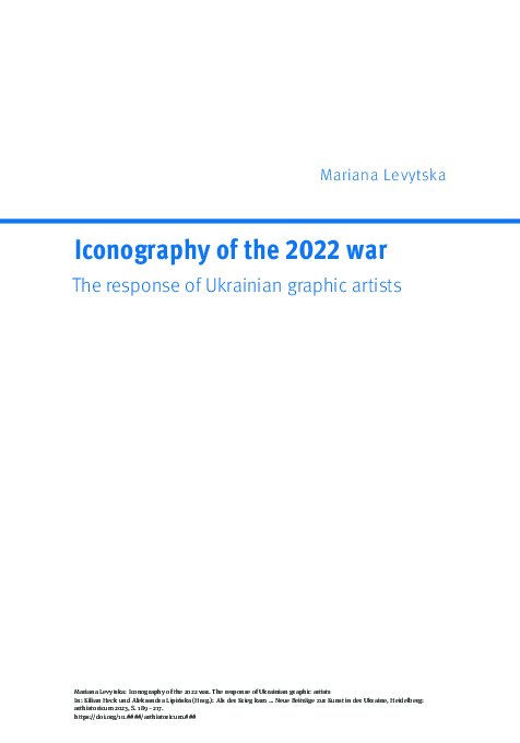 (PDF) Iconography of the 2022 war The response of Ukrainian graphic artists