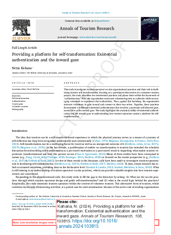 (PDF) Providing a platform for self-transformation: Existential ...