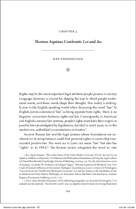 (PDF) Thomas Aquinas Confronts Lex and Ius