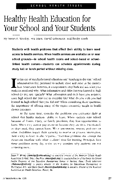 (PDF) Healthy Health Education for Your School and Your Students