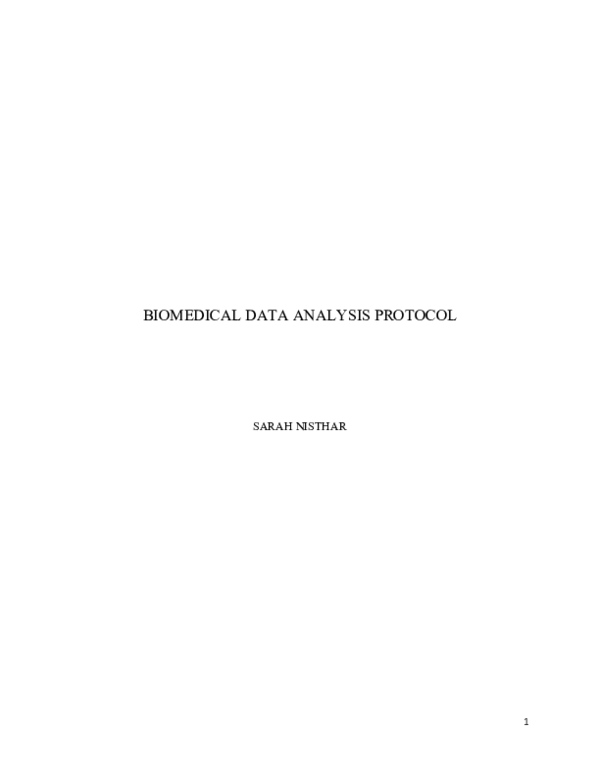 (PDF) BIOMEDICAL DATA ANALYSIS PROTOCOL