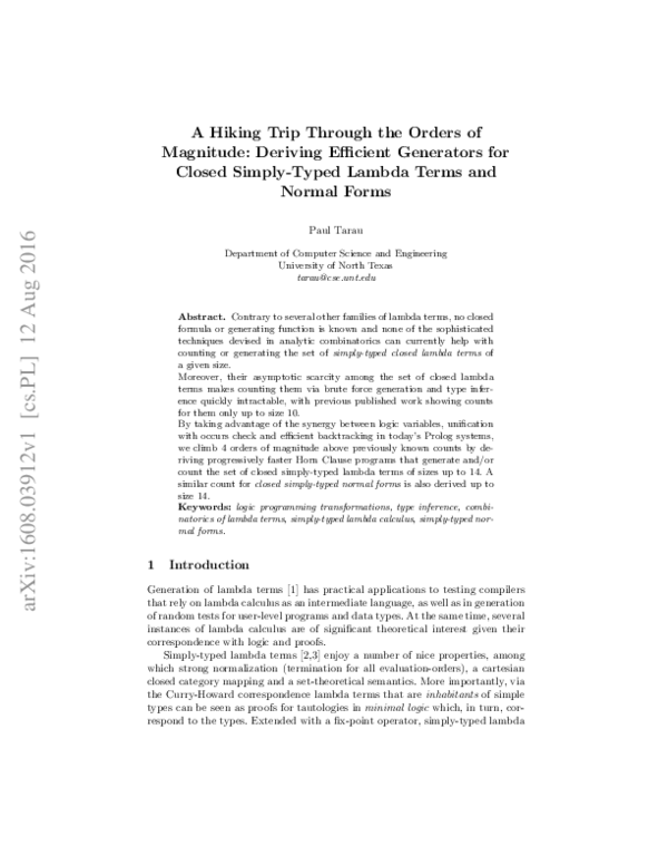 (PDF) A Hiking Trip Through the Orders of Magnitude: Deriving Efficient ...