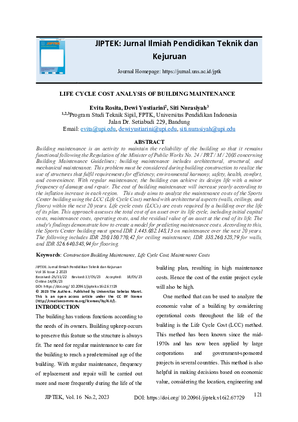 (PDF) Life Cycle Cost Analysis of Building Maintenance