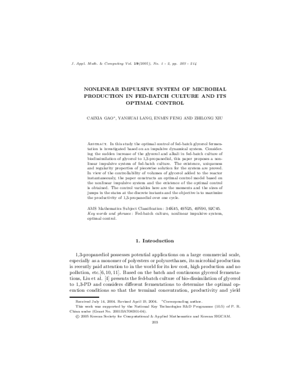 (PDF) Nonlinear impulsive system of microbial production in fed-batch ...