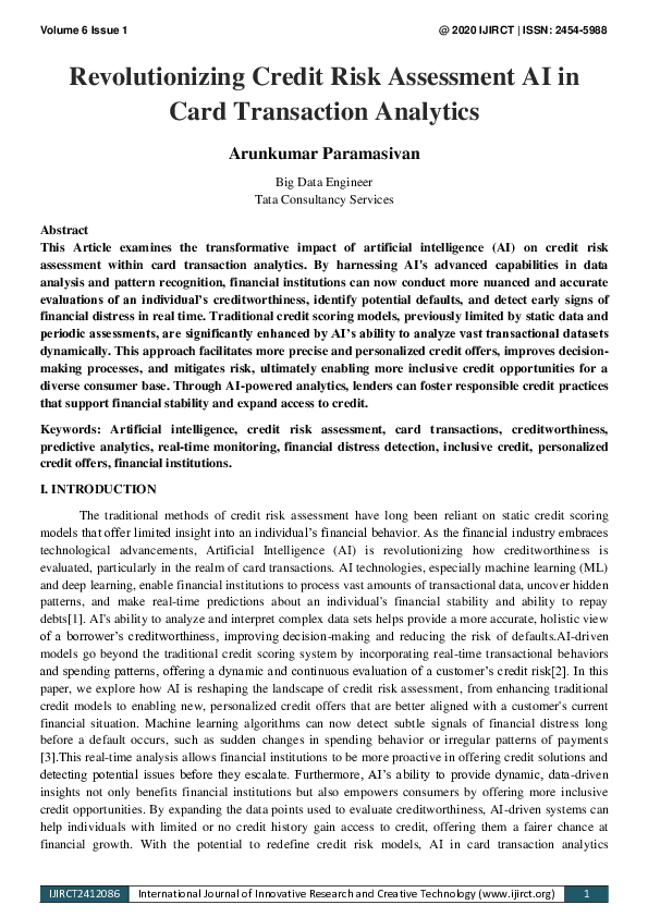 Revolutionizing Credit Risk Assessment AI in Card Transaction Analytics