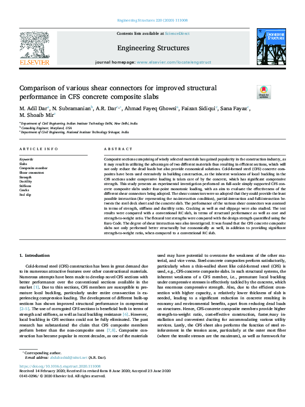 (PDF) Comparison of various shear connectors for improved structural ...