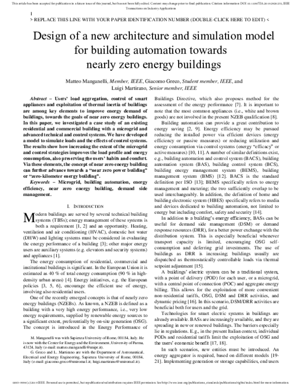 (PDF) Design of a New Architecture and Simulation Model for Building ...