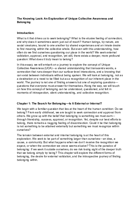 (PDF) The Knowing Look: An Exploration of Unique Collective Awareness ...