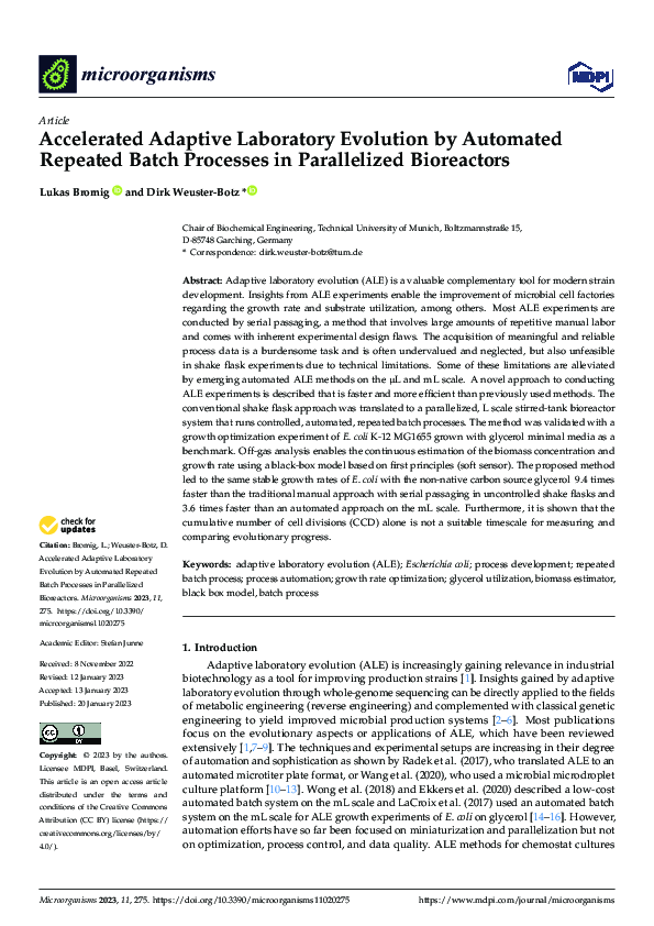 (PDF) Accelerated Adaptive Laboratory Evolution by Automated Repeated ...