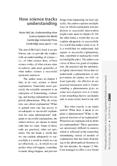 (PDF) How science tracks understanding