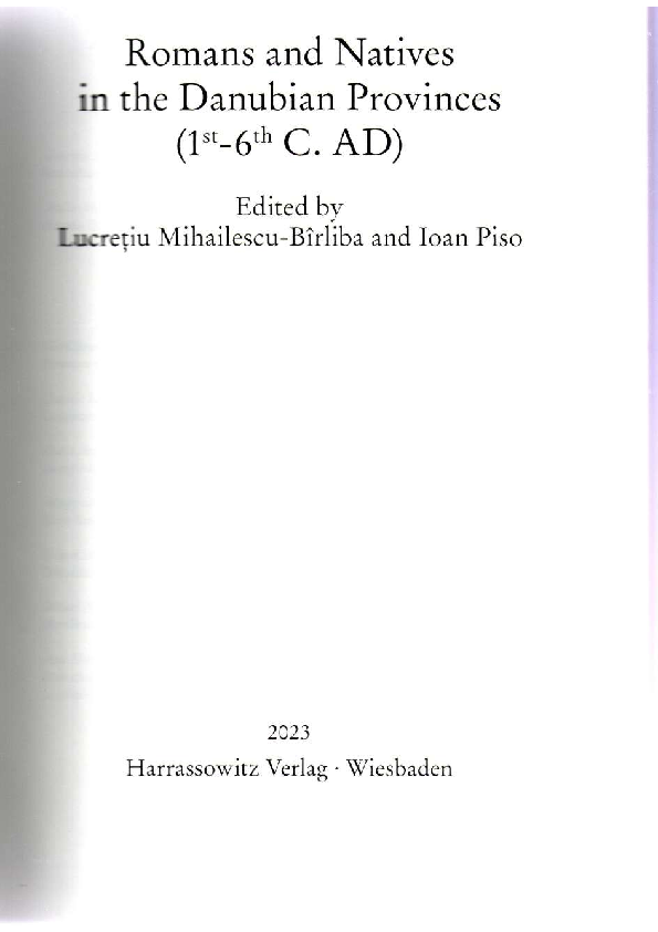 (PDF) Romans and Natives in Ratiaria -Historical Sources and New Data ...