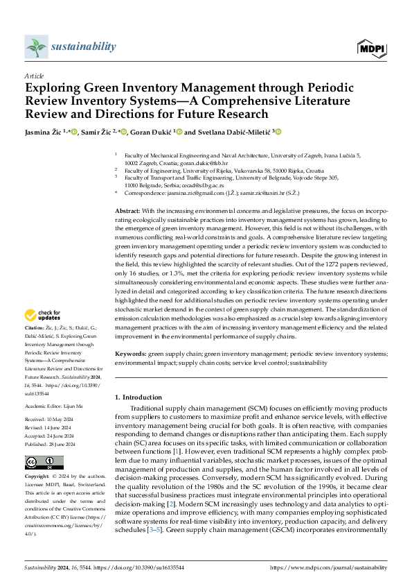 (PDF) Exploring Green Inventory Management through Periodic Review ...