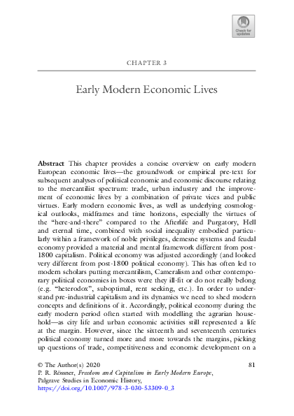 (PDF) Early Modern Economic Lives