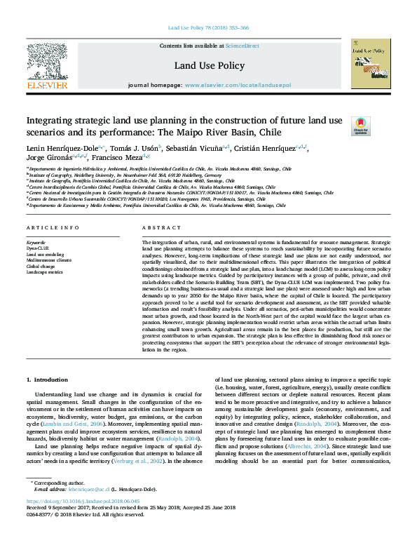 (PDF) Integrating strategic land use planning in the construction of ...
