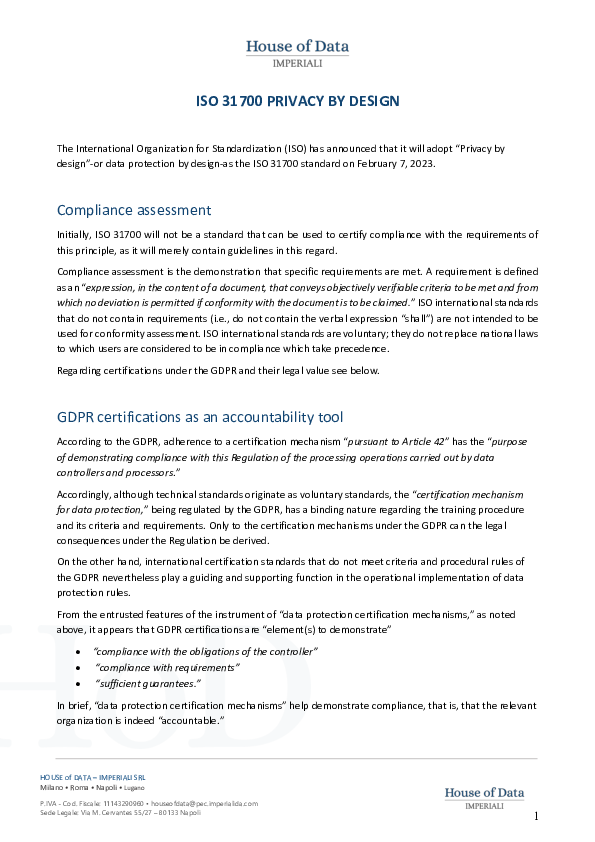 (PDF) ISO 31700 PRIVACY BY DESIGN