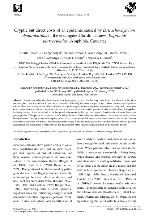 (PDF) Cryptic but direct costs of an epidemic caused by ...