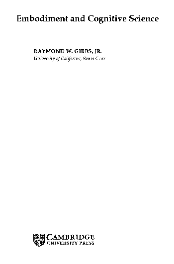 (PDF) Embodiment and Cognitive Science