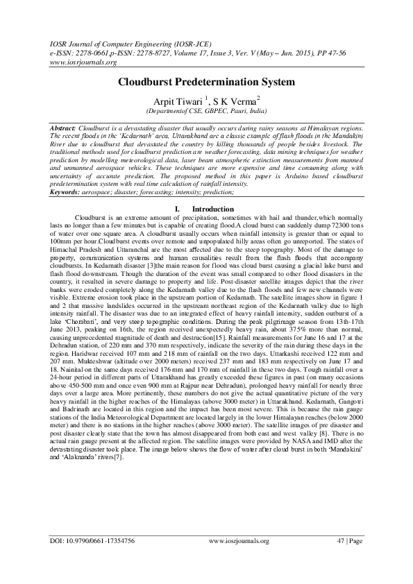 (PDF) Cloudburst Predetermination System