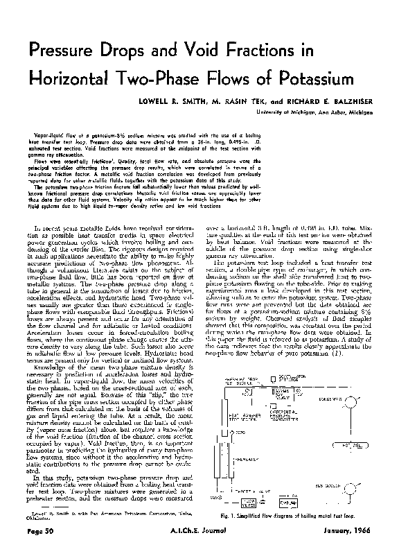 (PDF) Pressure drops and void fractions in horizontal two‐phase flows ...