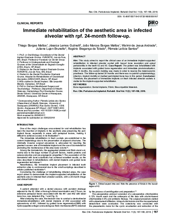 (PDF) Immediate rehabilitation of the aesthetic area in infected ...